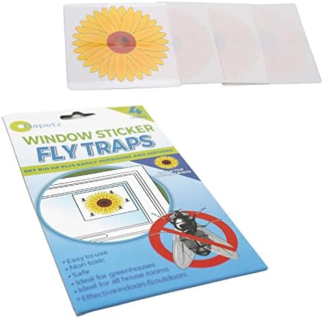 Dapetz ® 4 pieces Fly Stickers, Window Traps, Insect Killer Papers ...