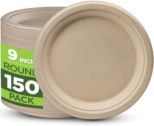 Amazon.com: GreenWorks 7 inch and 9 inch Heavy-duty Compostable Plates ...