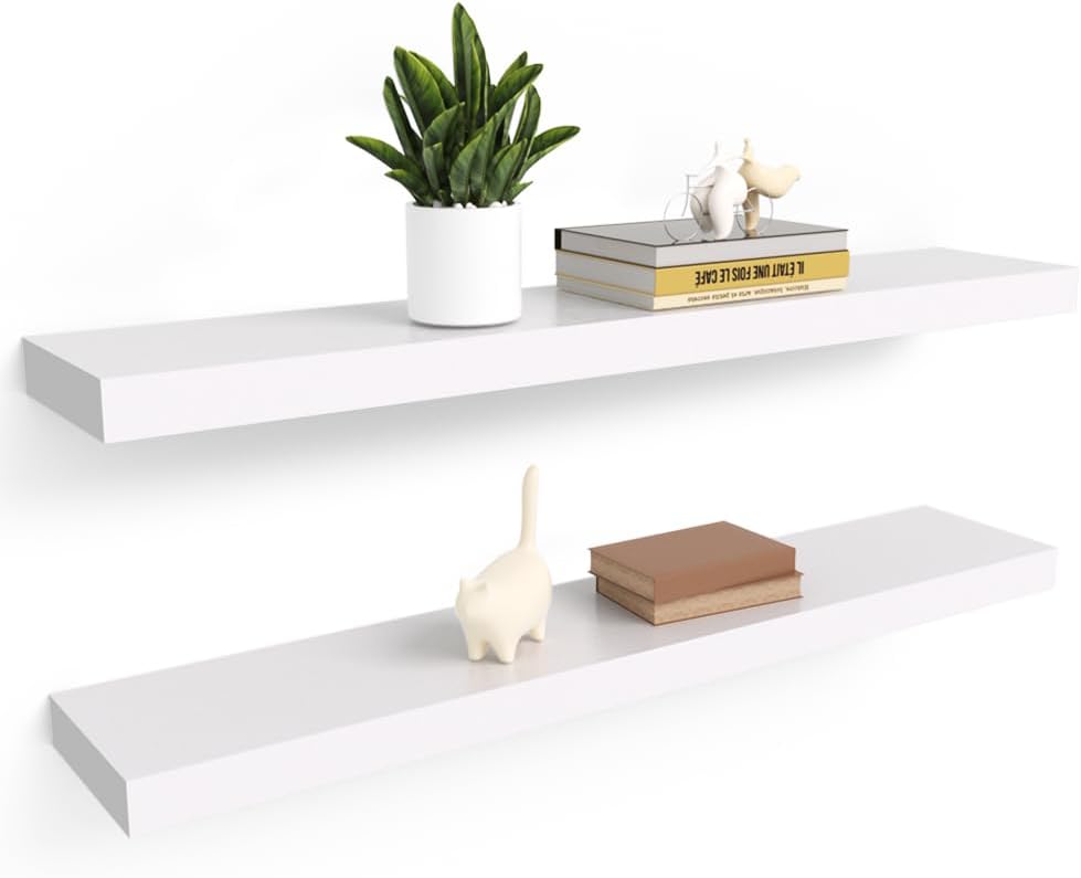 Amazon.com: Mkono White Floating Shelves Wall Mounted Modern Decorative ...