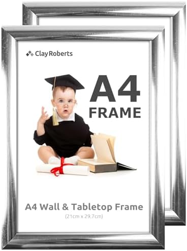 Set of 4 - Silver A4 Frame Certificate Frames Picture Frames with Glass ...