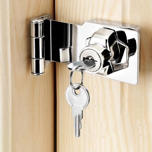 Litensh Keyed Hasp Lock Right Angle 90 Degrees Lock Hasp Twist Knob ...