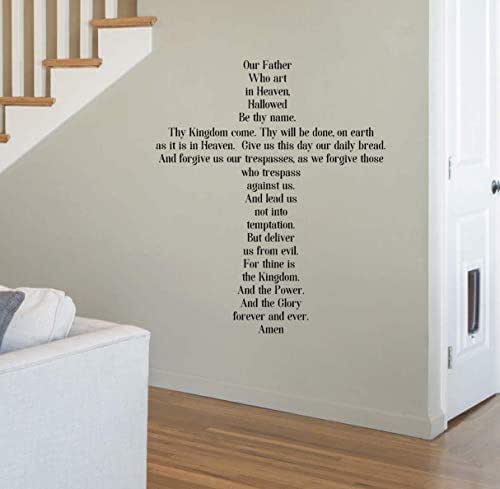 Amazon.com: The Lord's Prayer Wall Sticker, Our Father Prayer Cross ...