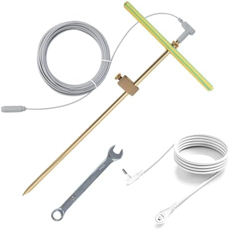 Copper Grounding Rod Kit - Ground Wires,Clamp,Wrench,T-Handle-Portable ...