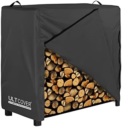 ULTCOVER Waterproof Firewood Racks Cover 4 Feet Heavy Duty Outdoor Logs ...