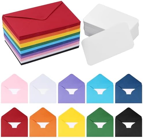 Amazon.com : jiebor 100 Sets Small Envelopes with Small Blank Gift ...