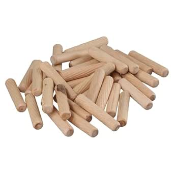 AllGIFT 100 Pack 5/16" x 1-1/2"Straight Groove Wooden Dowel Pins,Fluted ...