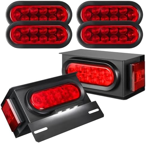 Amazon.com: Partsam LED Steel Trailer Light Box Housing Kit W/Oval ...