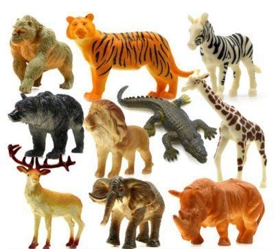 Buy CLASSIC INDIAN 10 Piece Animal Figure Set, Plastic Animals Action ...