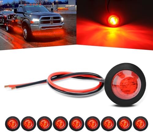 Amazon.com: GOOACC 3/4 Inch Bullet Side Marker Light 10PCS Red Round ...