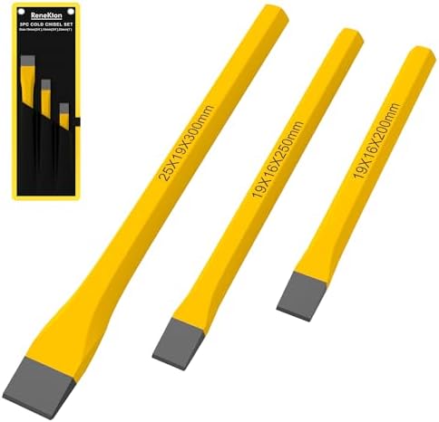 Renekton Heavy Duty Cold Chisels Set, Long 8", 10", 12", with Roll ...