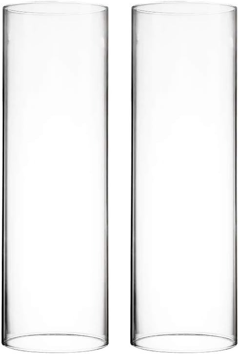 Amazon.com: CYS EXCEL 2 PCS (H:10" D:3") Open Ended Glass Hurricane ...