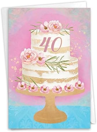 Amazon.com : NobleWorks 40th Milestone Birthday Greeting Card with 5 x ...