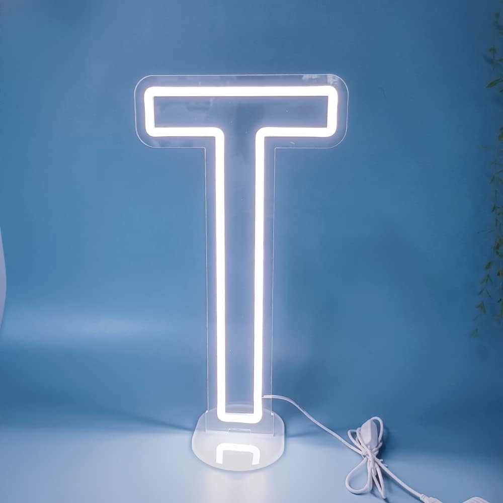LED Letter T Neon Sign 10x18in Dimmable LED Numbers Symboles Letters ...
