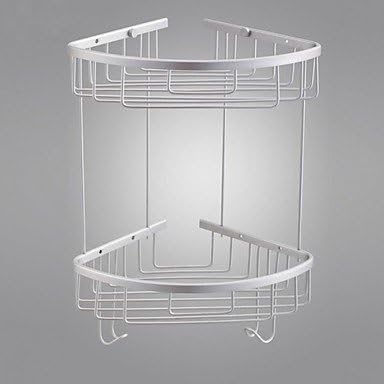 JOMOO Contemporary Space Aluminum Triangle Double Layer Storage Basket ...