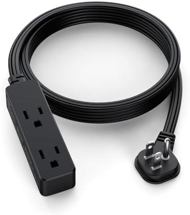 Amazon.com: Flat Plug Extension Cord with 3 Outlets - 6Ft Low Profile ...