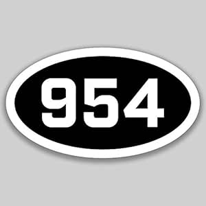 Amazon.com: DHDM 954 Area Code Sticker Florida Fort Lauderdale Coconut ...