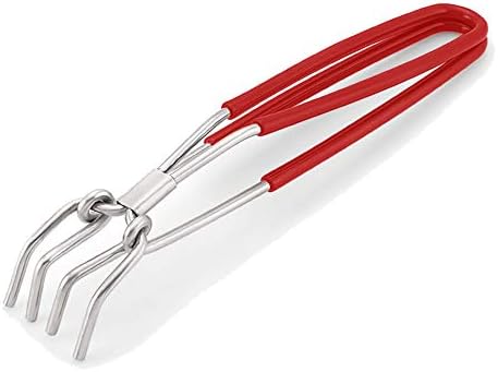 Buy Dynore Stainless Steel Red Vinyl Coated Pakkad/Wire Tong/Kitchen ...