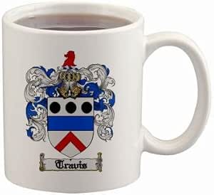 Amazon.com | Travis Coat of Arms Mug / Family Crest 11 ounce cup: Beer ...
