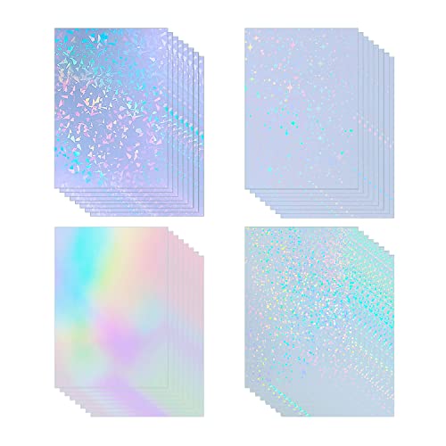 Snapklik.com : 32 Sheets Holographic Sticker Paper Clear Vinyl Self ...