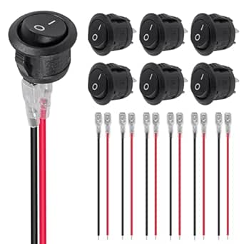 Amazon.com: DWEII 6PCS 12 Volt DC Mini Circle Toggle Switch ON Off ...