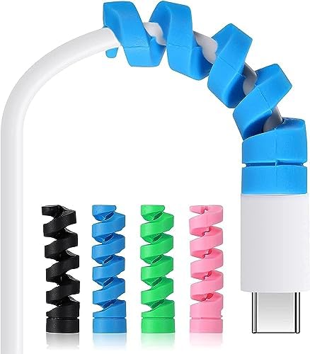 Cable Protectors- Charger Cable Saver, Silicone Flexible Cord Protector ...