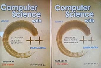 Computer Science With Vol 1& 2 Class 12 By Sumita Arora (S) : Dhanpat: Amazon.in: Books