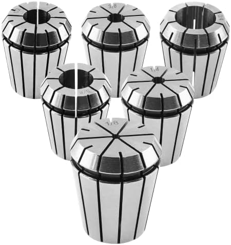 Qjaiune 6 Pack ER32 Collet Set, Including 1/8 Inch, 1/4 Inch, 3/8 Inch ...