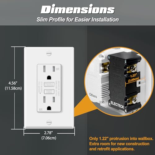 Snapklik.com : ELECTECK 20 Pack 15 Amp Outdoor GFCI Outlets, Weather ...