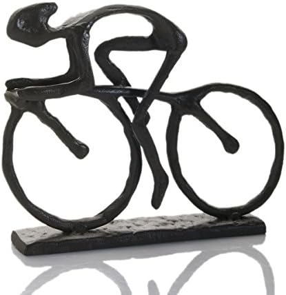 Cast Iron Rustic Racing Cyclist Sculpture : Amazon.co.uk: Home & Kitchen