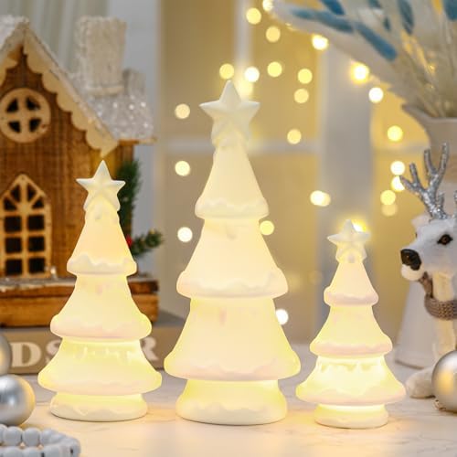 Amazon.com: Wesiti Set of 6 Wooden Christmas Tree Elk Tabletop Decor ...