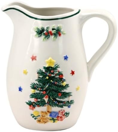 Amazon.com: Nikko Ceramics Christmas Giftware 3-D Holiday Pitcher ...