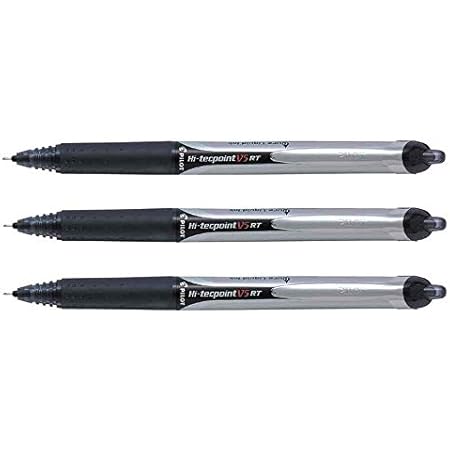 PILOT Lot de 3 Stylos Roller à encre Rétractable Hi-Tecpoint V5 RT ...