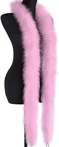 2m Feather Boa Light Pink Natural Feather Scarf Fluffy Feather Boas ...