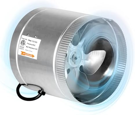 Amazon.com: iPower 8 Inch Inline Booster Duct Fan 420 CFM HVAC Exhaust ...
