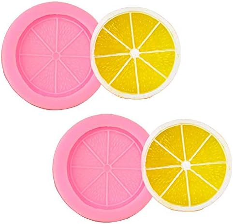 Amazon.com: 2Pcs Lemon Slice Fondant Mold Orange Fruit Piece Silicone ...