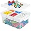 Amazon.com: Creahaus 17 QT Toy Storage Box with Baseplate Lid, Clear ...