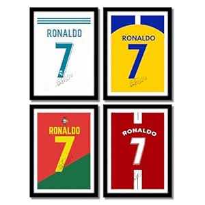 Good Hope Footballer Cristiano Ronaldo CR7 Poster Frame Set of 4 10x13 ...