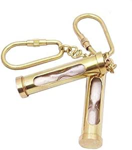 Amazon.com: Brass Sand Timer Hourglass Keychain 2 Set by FSE: Home ...