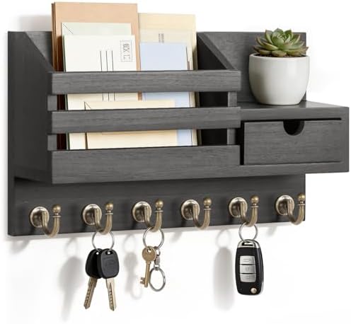 Amazon.com: FifthQuarter Key and Mail Holder for Wall, Mail Organizer ...