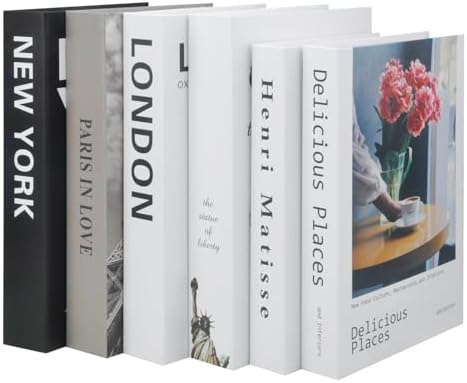 6 Pcs Fashion Decorative Books - Hardcover Modern Fake Prop Book Décor ...