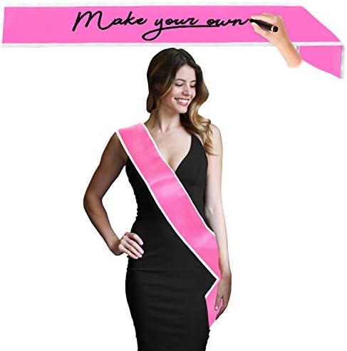 Amazon.com: Blank Pink & White DIY Sash - Make Your own Special Event ...