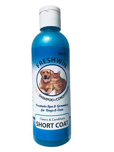 Fresh Win 2 in 1 Short Coat Shampoo, Conditioner for Dogs and Cats ...