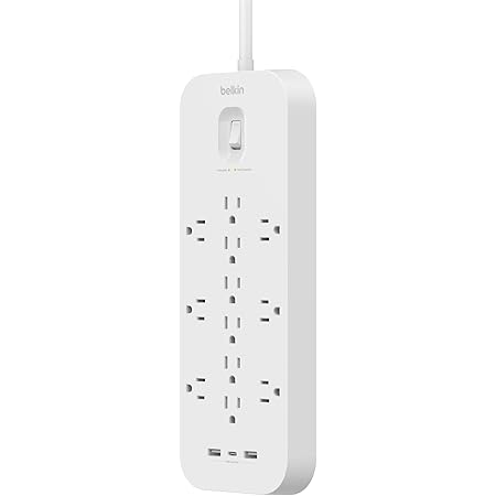 Amazon.com: Belkin 12-Outlet Surge Protector Power Strip w/ 12 AC ...