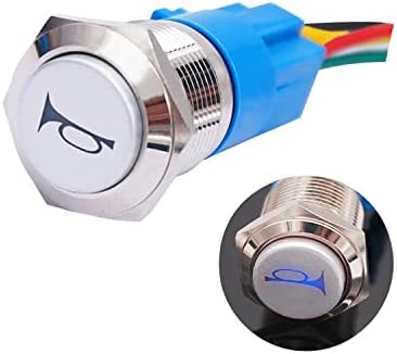 Amazon.com: 19mm 12V Momentary Speaker Horn Push Button Switch ...