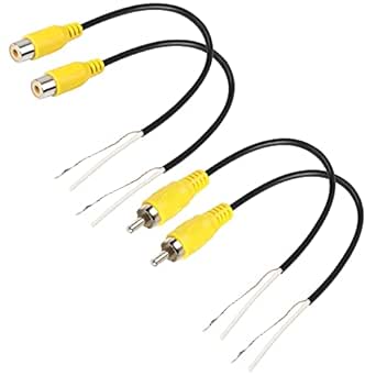 Amazon.com: XMSJSIY RCA/AV Audio Pigtail Cable Bare Wire,RCA Male/Female Plug Open End Connector ...