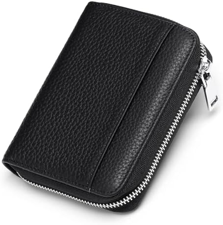 Amazon.com: SENDEFN Credit Card Holder Wallet RFID Blocking Leather ...
