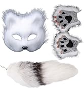 Amazon.com: Valpeak Therian Mask and Tail Set for Girls Halloween - Cat ...
