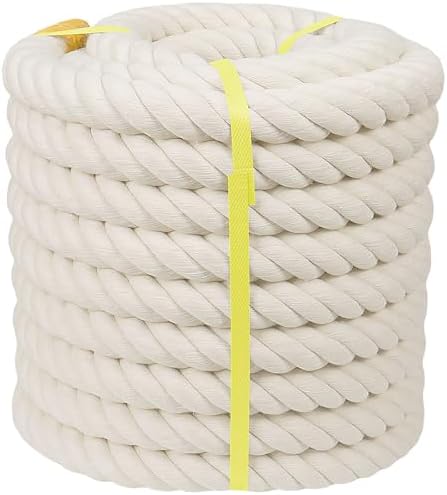 Amazon.com: BONSINY Natural White Cotton Rope 1/2 inch x 50 feet ...