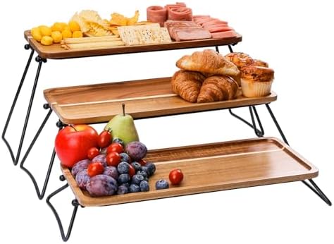 Amazon.com: The Most Versatile 3 Tier Serving Tray. Collapsible Metal ...
