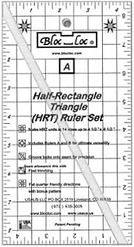 Amazon.com: Bloc Loc~Half Rectangle Triangle Large 2-1 Acrylic Ruler
